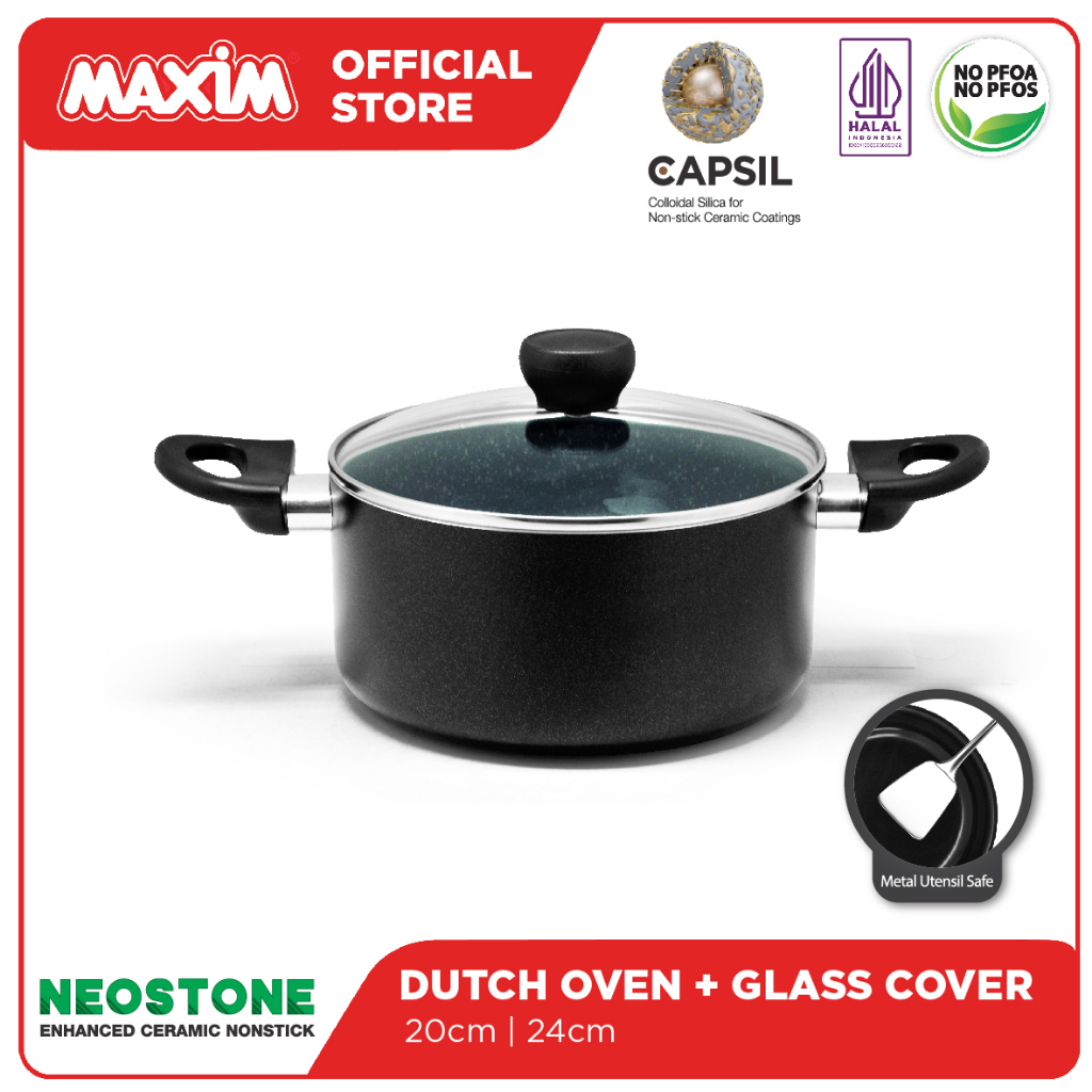 Jual Maxim Neostone Panci Ceramic Anti Lengket 20cm Dutch Oven | Shopee Indonesia