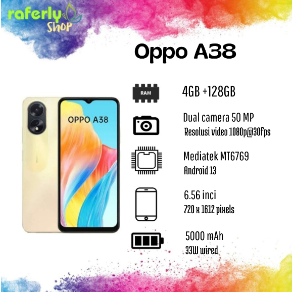 Jual [NEW] OPPO A38 4/128GB 8/128GB [5000mAh SUPERVOOC 33W, 90Hz ...