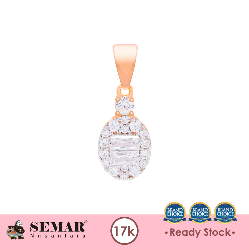 Jual Liontin Emas Crysta Oval Rose White Gold 17K Semar Nusantara ...