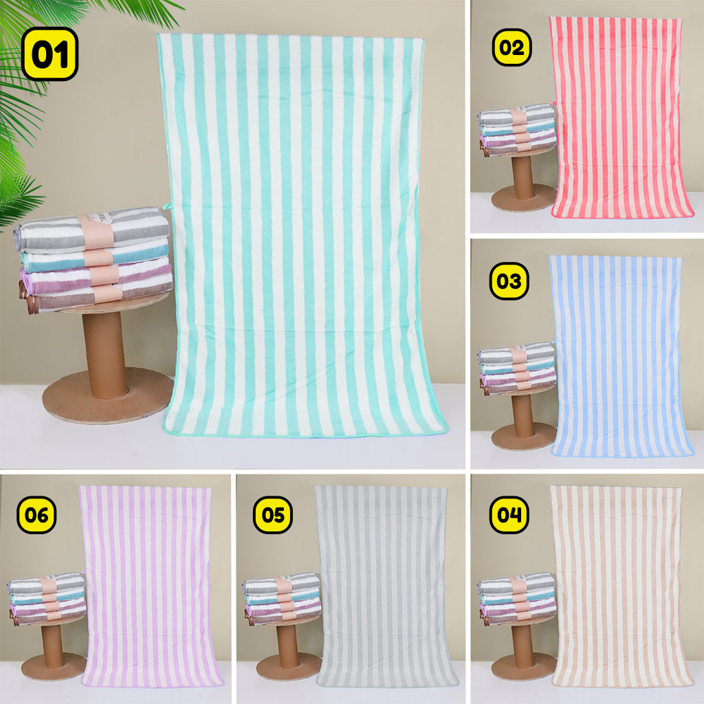 Jual Handuk Mandi 140cm x 70cm / Handuk Untuk Dewasa Motif Strip Dengan ...