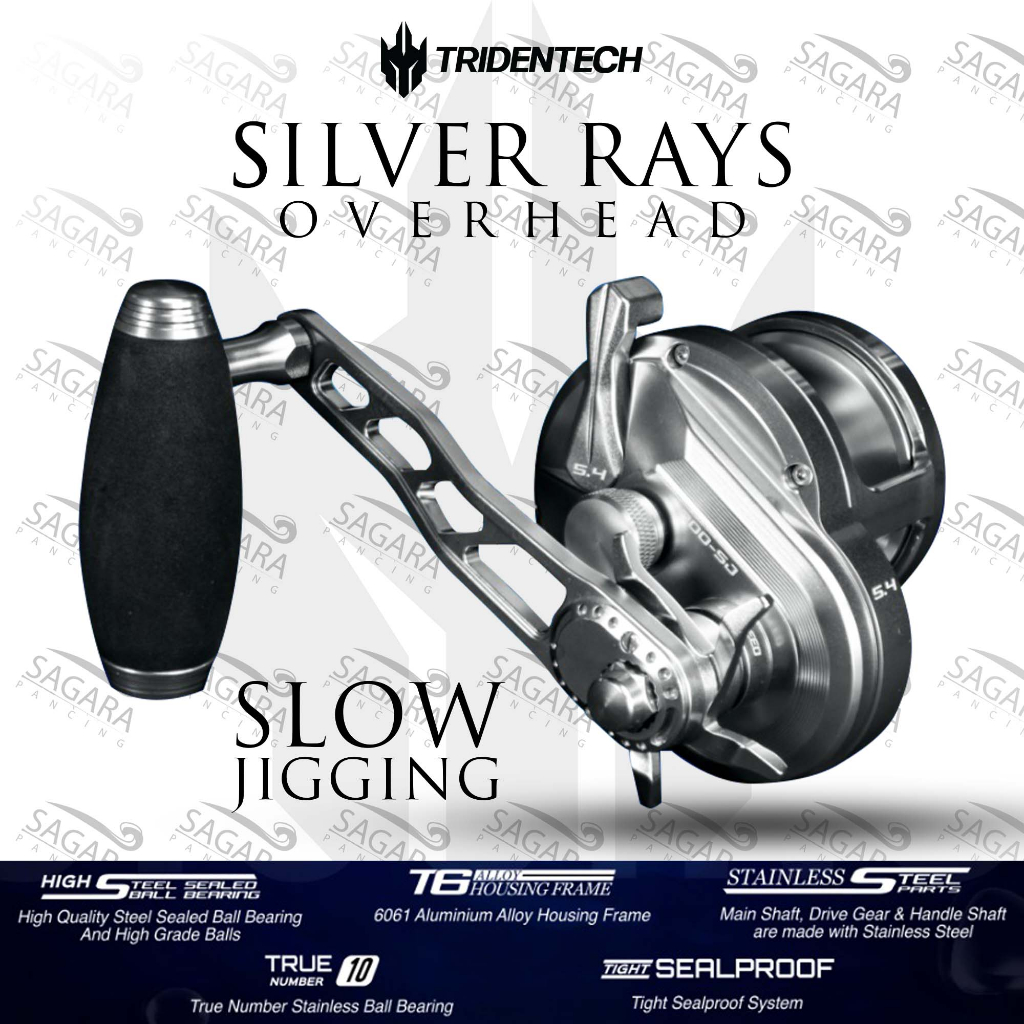 Jual Reel Tridentech Silver Rays OH Reel Pancing Over Head Reel OH | Shopee Indonesia