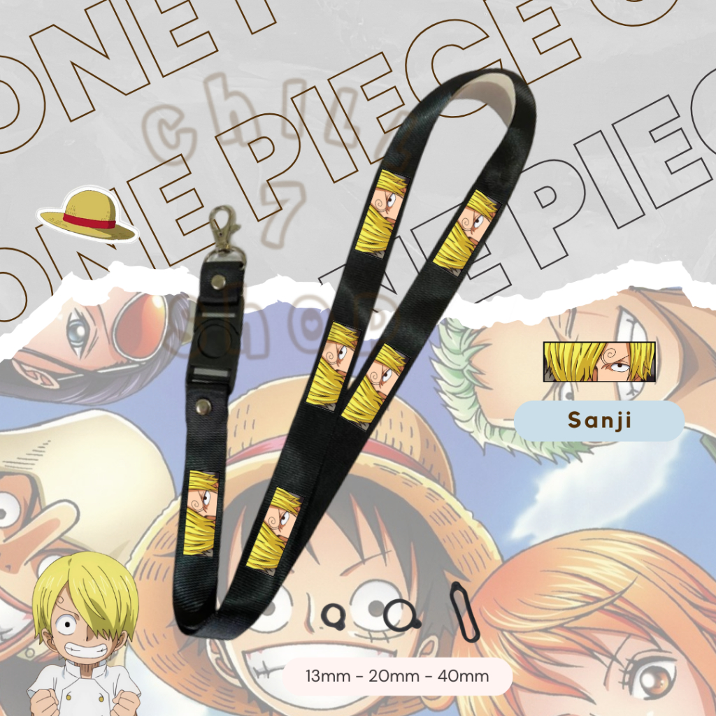 Jual Lanyard Custom Anime One Piece Luffy Zoro ID Card Lucu Tali ...