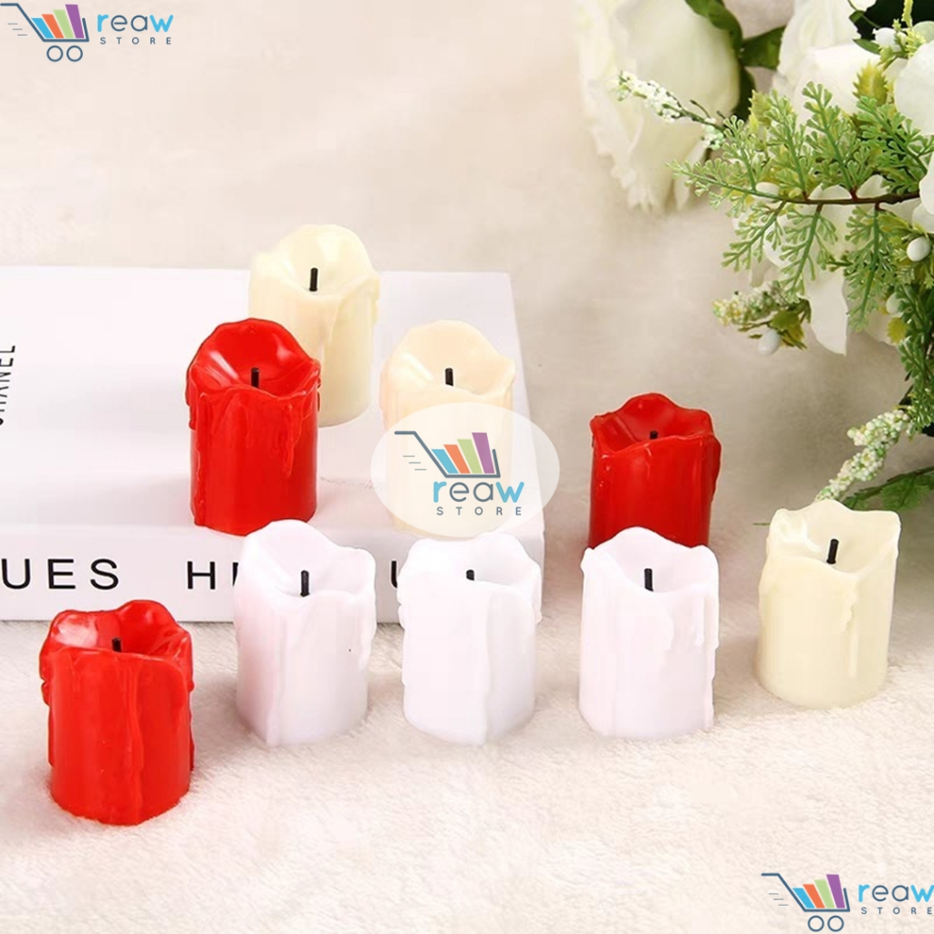 Jual Per Box 12 Pcs Lilin Led Melting Candle Bulat Leleh Sumbu Hitam ...