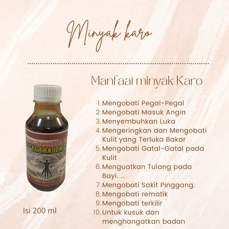 Jual Minyak karo Asli Original El Shaddai | Shopee Indonesia