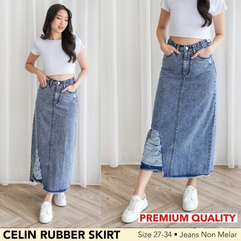 Jual REALPIC !!! CELIN rok jeans premium / Rok Jeans Premium Wanita ...