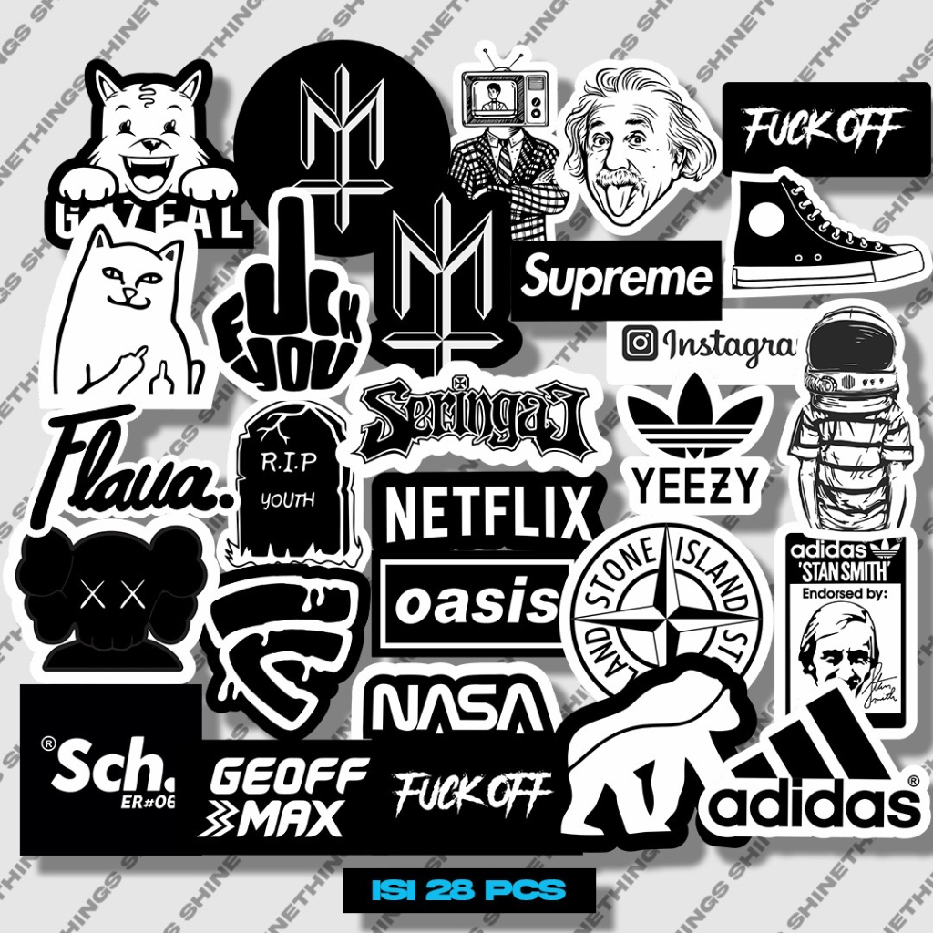 Jual stiker pack BRAND helm tumblr helmet music brand hype STICKER PACK ...