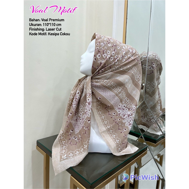 Jual KATALOG 2| Voal Motif Jilbab Motif oren coklat series/ orange ...