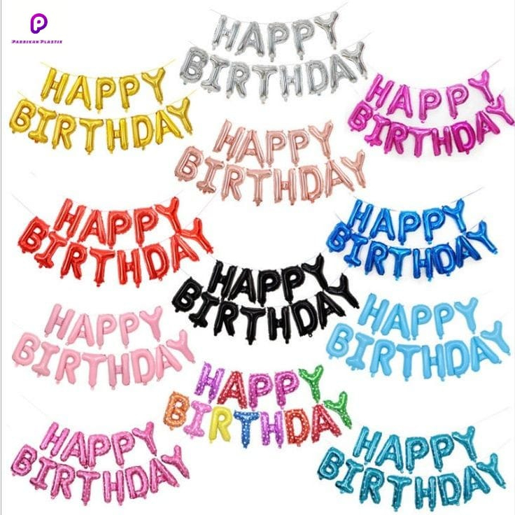 Jual Set Balon Huruf Happy Birthday Ukuran 40 cm /Set HBD /Aksesoris ...
