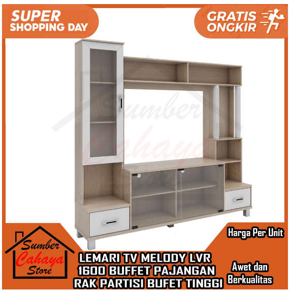 Jual [Instan] BUFET PAJANGAN TV LVR 1600 RAK PARTISI RUANGAN LEMARI ...