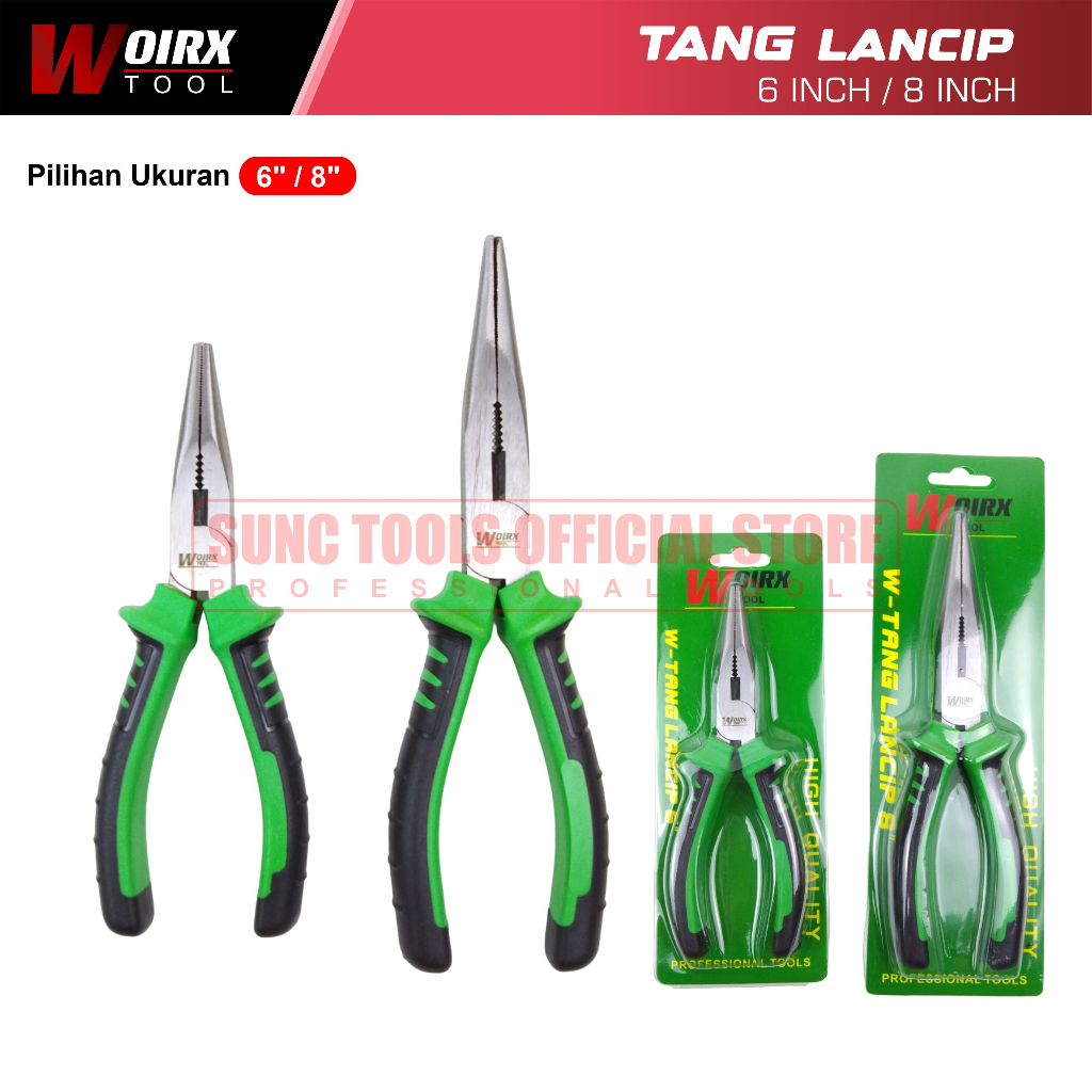 Jual WOIRX TOOL Tang Cucut Tang Lancip 6" 8" inch Long Nose | Shopee Indonesia