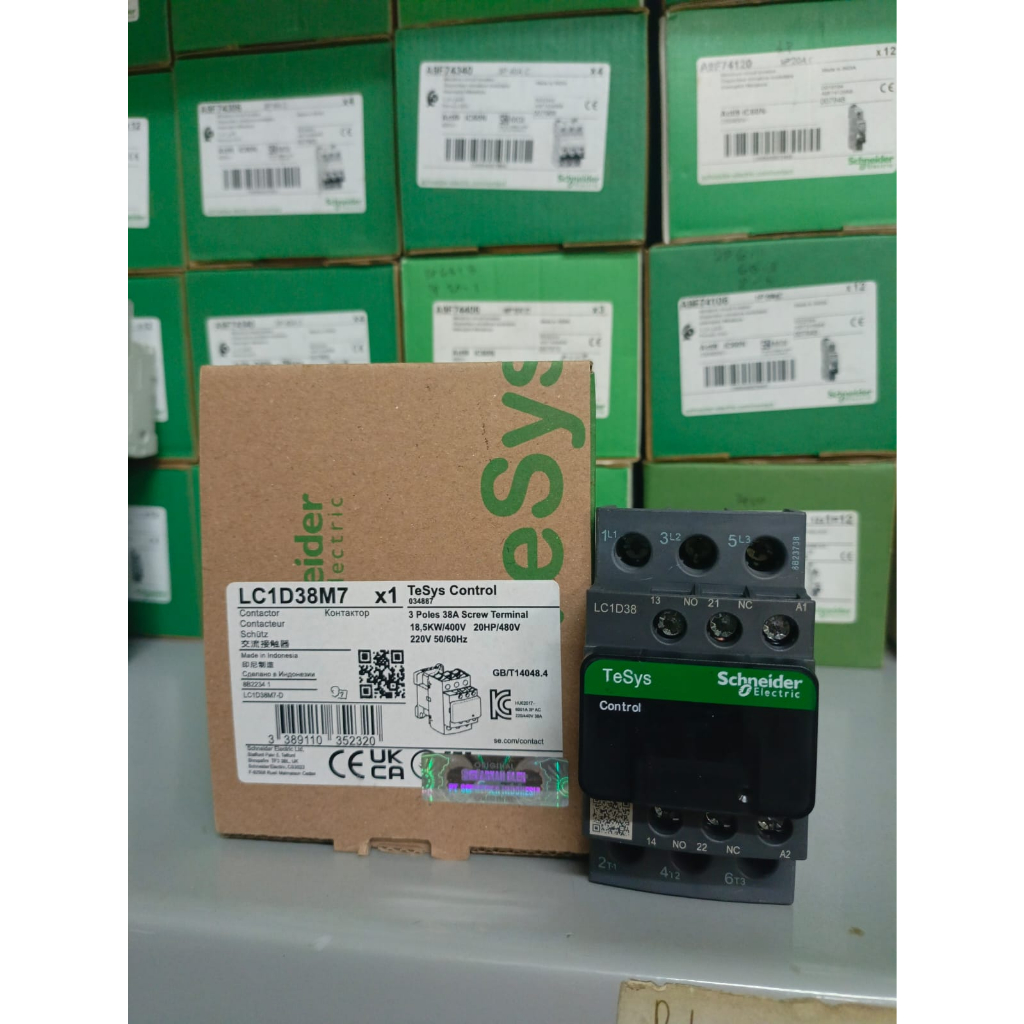 Jual CONTACTOR SCHNEIDER LC1D38M7 LC1D38B7 LC1D38D7 3P 38A 18.5KW AC1 50A 220VAC 24VAC 42VAC ...