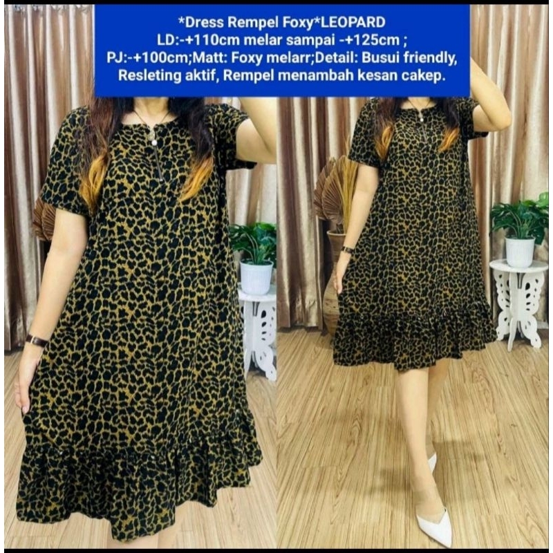 Jual Dress Rempel Foxy Leo/Dress foxy Ruffle/dress Foxy susun/dress ...