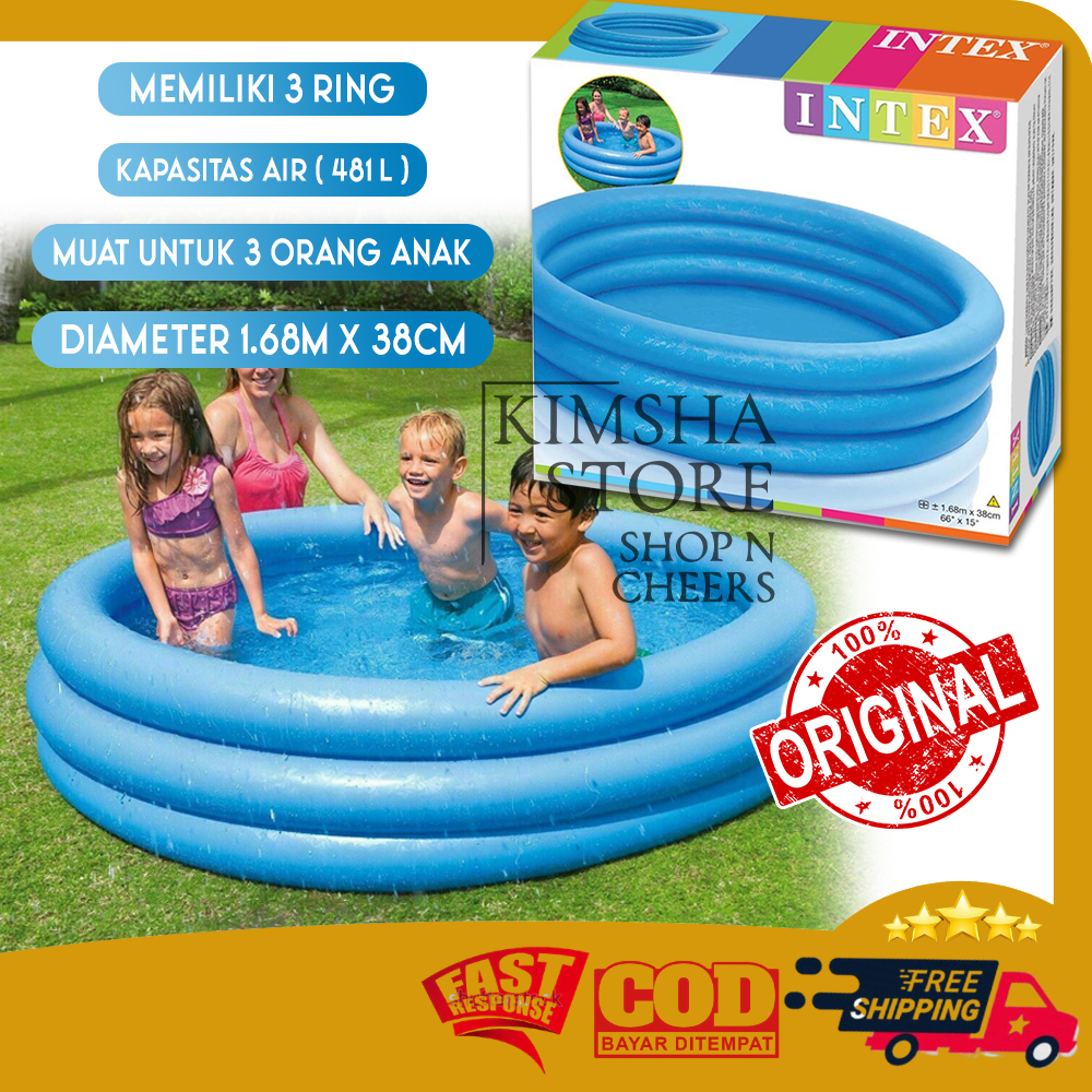 Jual Intex Crystal Blue Swim Pool 1.68m x 38cm Mainan Olahraga Rekreasi ...