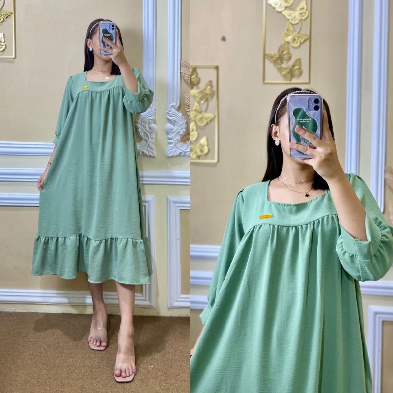 Jual DASTER NAZIMA CRINKLE JUMBO ||DASTER MIDI DRESS | Shopee Indonesia