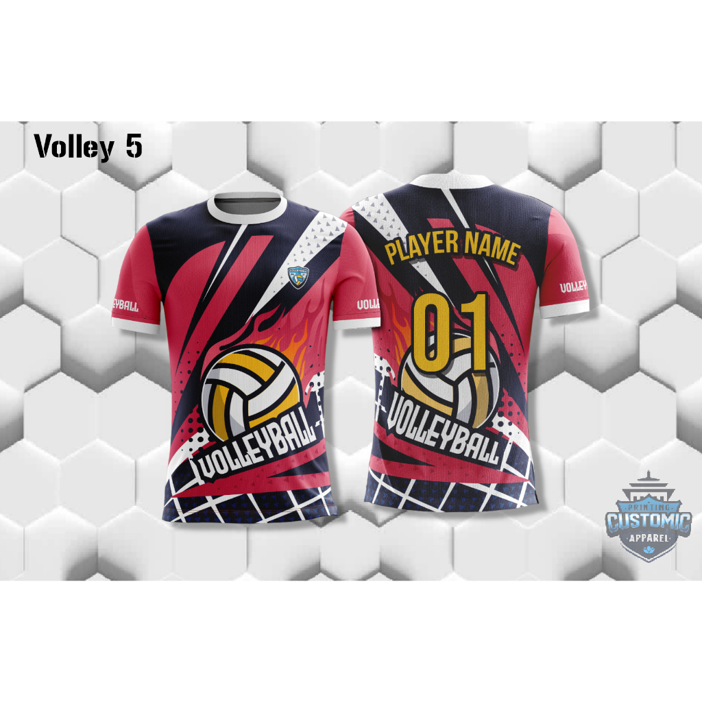 Jual Kaos pria kaos jersey volley 02 gratis cetak logo team atau nama ...