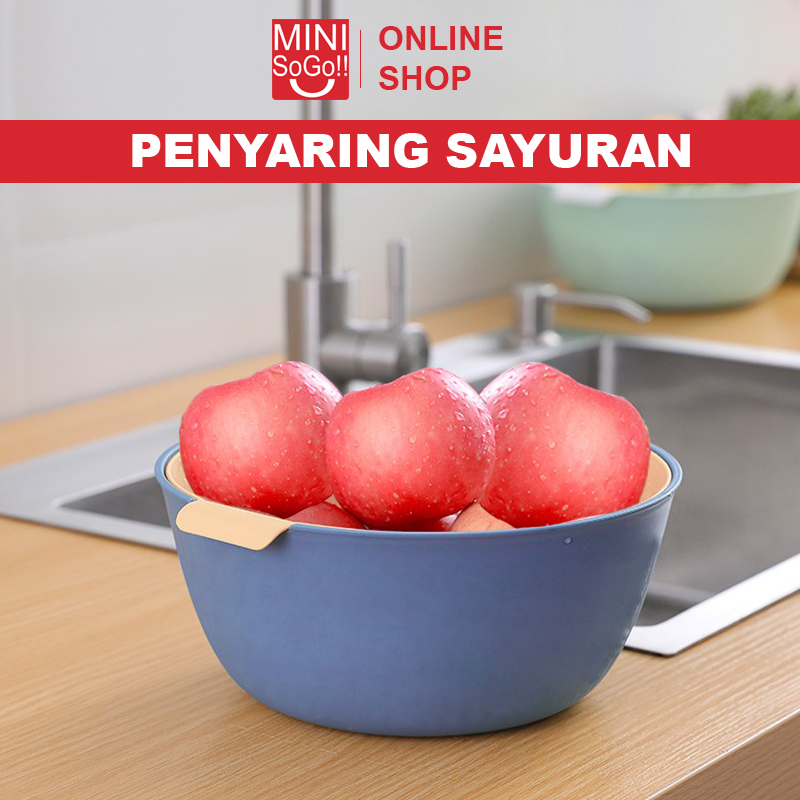 Jual Minisogo Mangkok Baskom Saringan Ganda Cuci Buah Sayur Drain ...