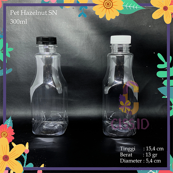 Jual BOTOL PLASTIK PET HAZELNUT 300ML KEMASAN MINUMAN KOPI JUS SUSU ...