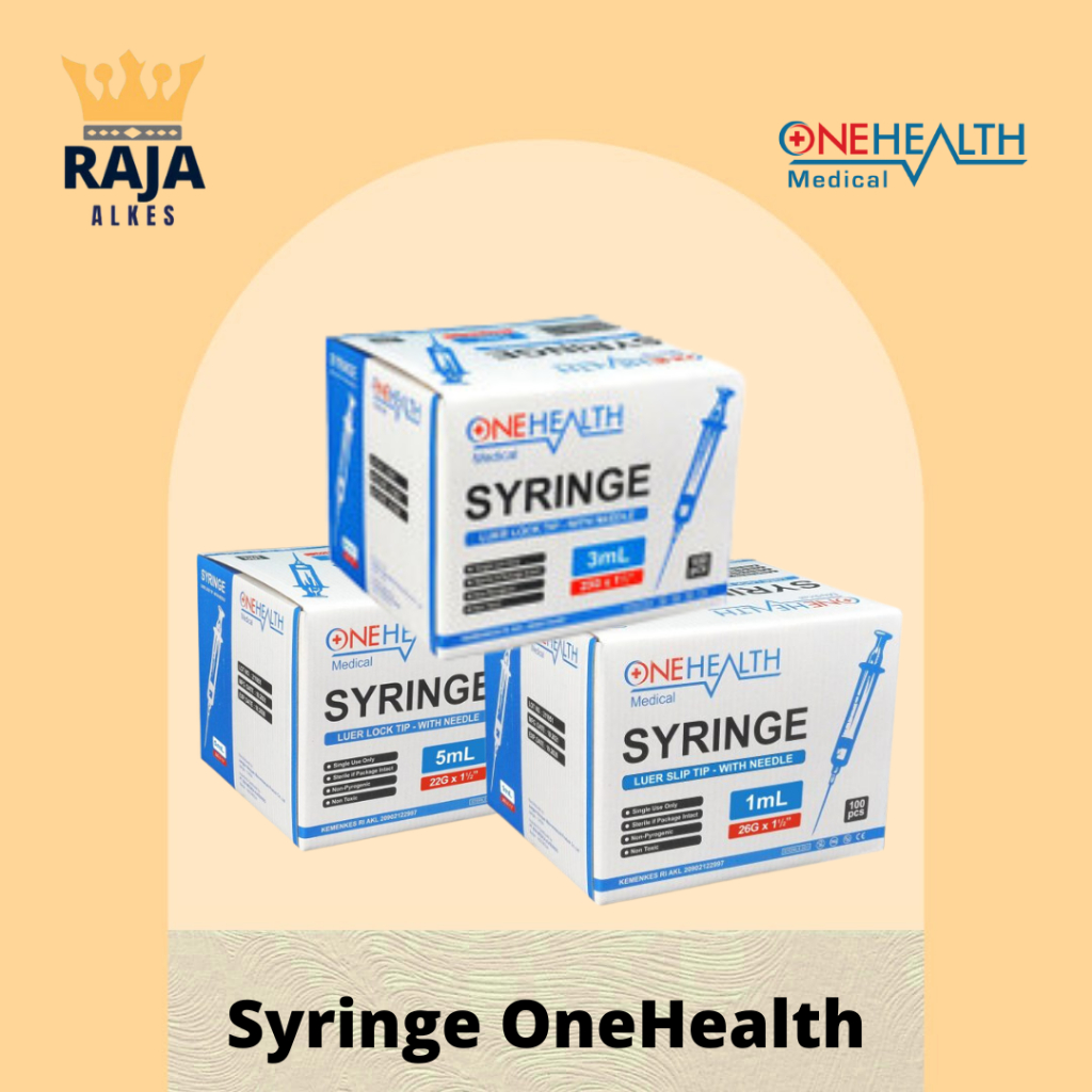 Jual Per Box ONEHEALTH 1ml 3ml 5ml 10ml 20ml 50ml Disposable Syringe 1 ...