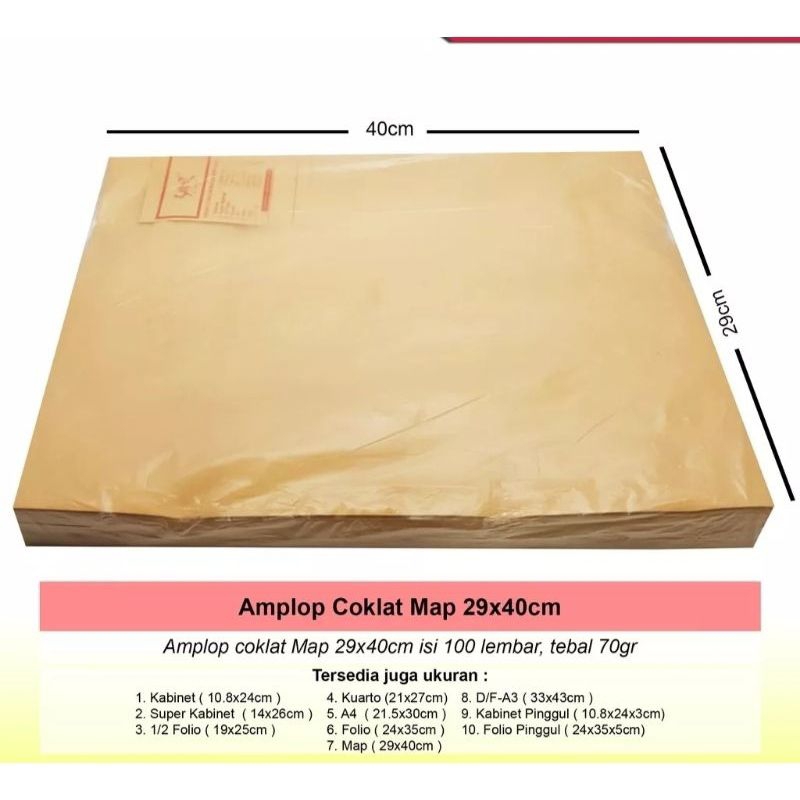 Jual Amplop Coklat Map Garan (1 Pack/100 Pcs) | Shopee Indonesia