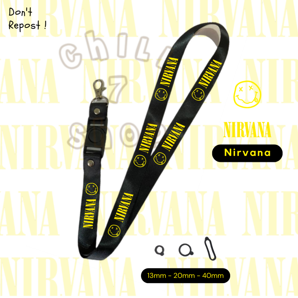 Jual Lanyard Band Nirvana Custom ID Card Lucu Tali Gantungan Pods Name ...