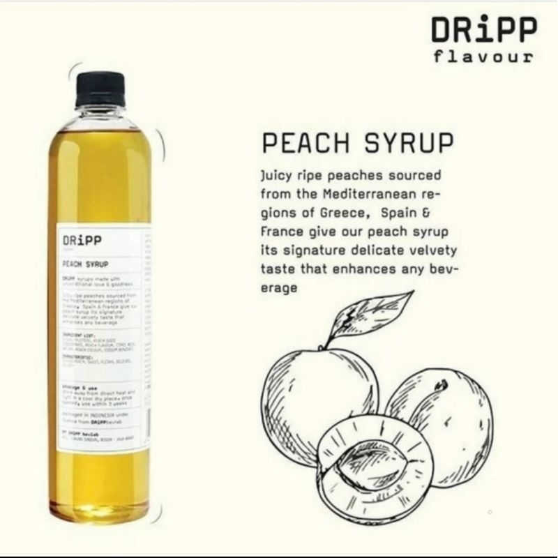 Jual DRIPP Peach Syrup - Sirup Buah Peach 760 ml | Shopee Indonesia
