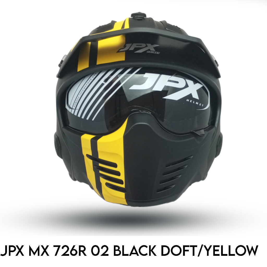 Jual Helm JPX MX 726 R Full Face / Half Face BLACK DOFF / RED / YELLOW ORIGINAL | Shopee Indonesia