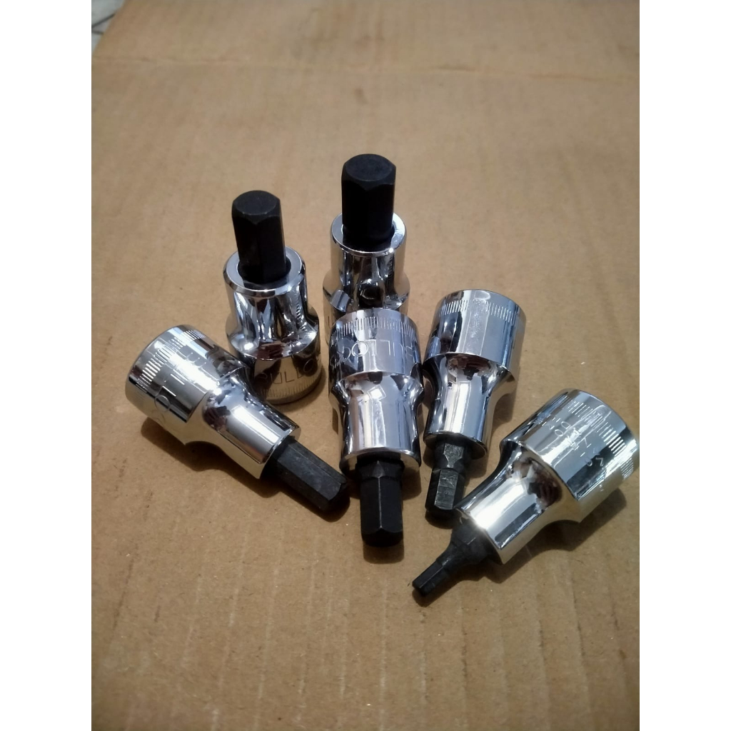 Jual Mata Kunci Sok Socket Drive 3/8 " - 1/2" inch Hex Bit Shock L ...