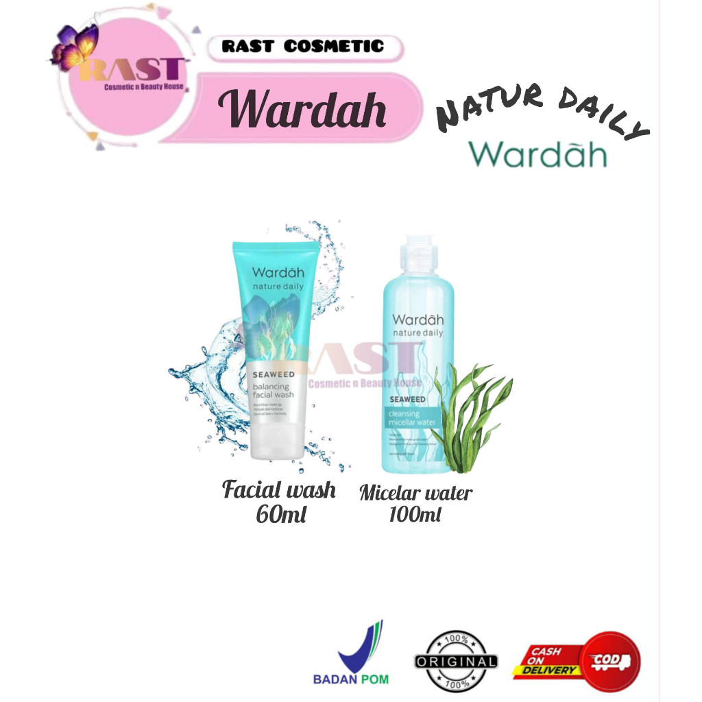 Jual Wardah Nature daily facial foam & Micellar seaweed | Shopee Indonesia