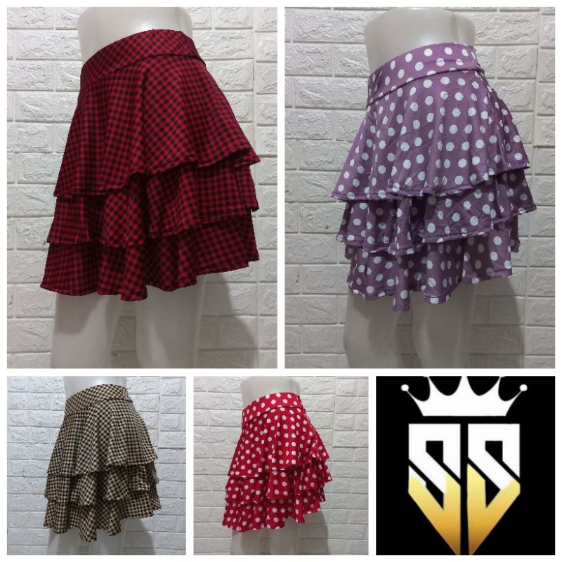 Jual Rok Susun 3 Motif Spandek Balon Premium || Rok Senam Zumba Aerobic ...