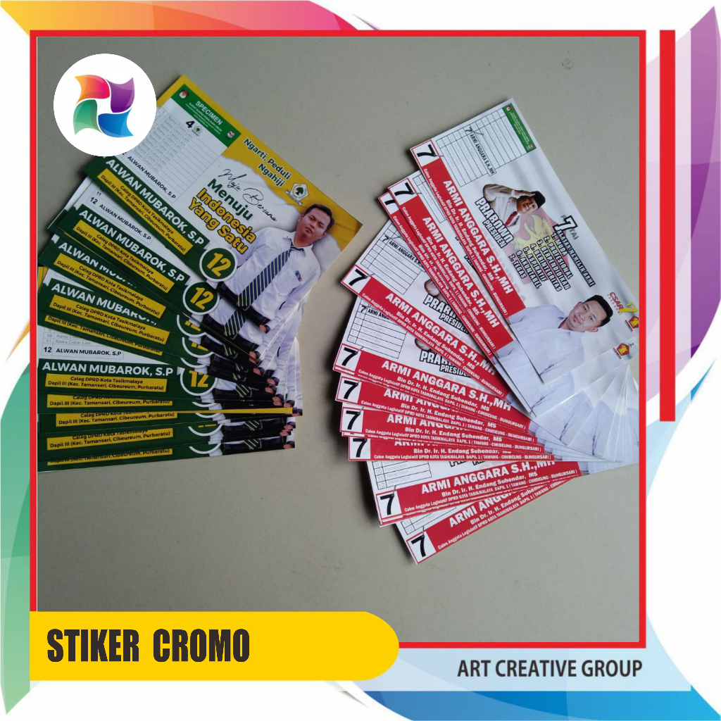 Jual Cetak Sticker Caleg 16x9 cm - Stiker Partai Kampanye Pemilu ...