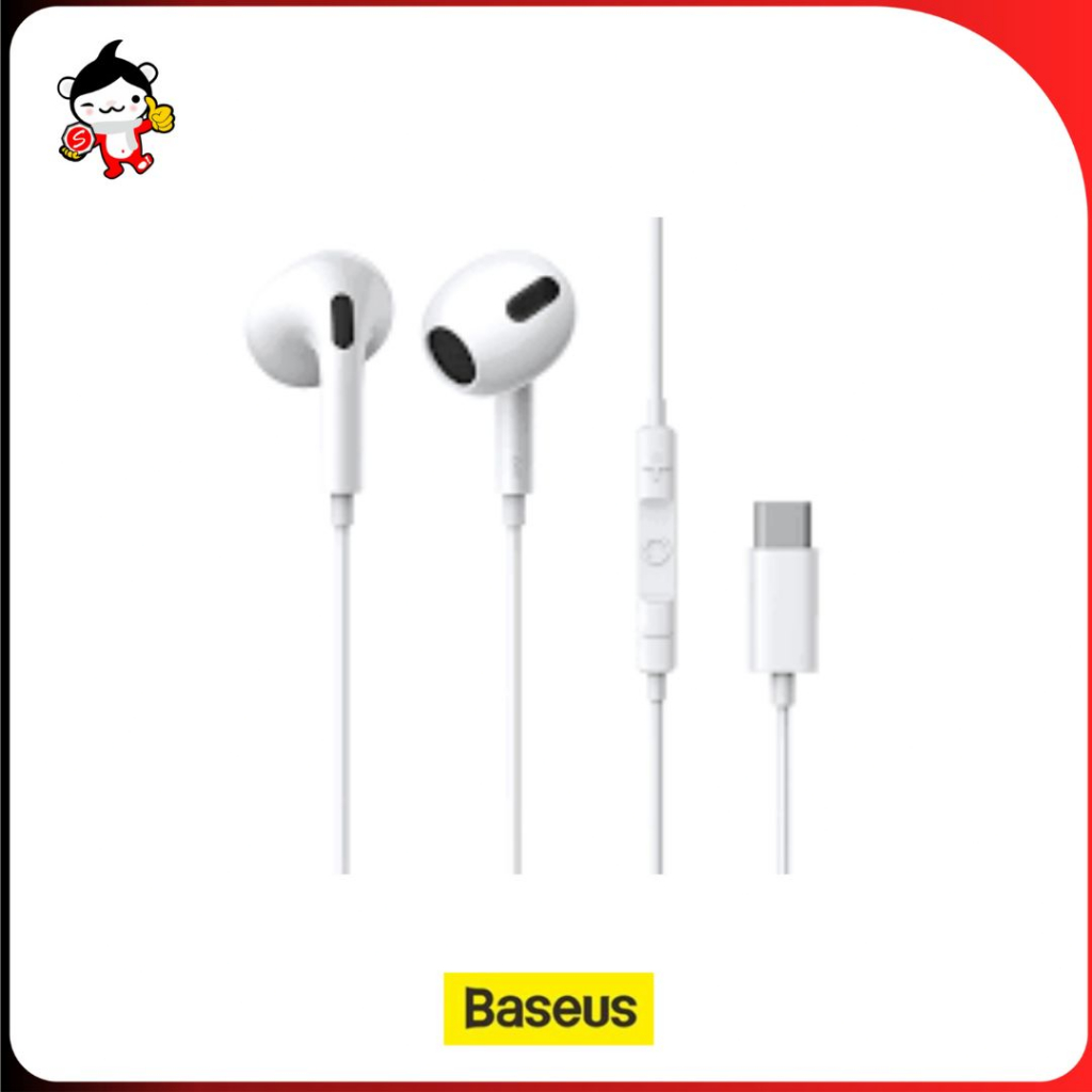 Jual Handsfree BASEUS C17 ENCOK TYPE-C WIRED EARPHONE MIC | Shopee ...