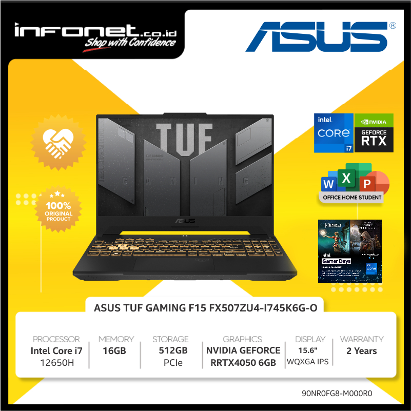 Jual ASUS TUF GAMING F15 FX507ZU4 i7 12700H 16GB 512GB RTX4050 15.6 W11 OHS21 | Shopee Indonesia