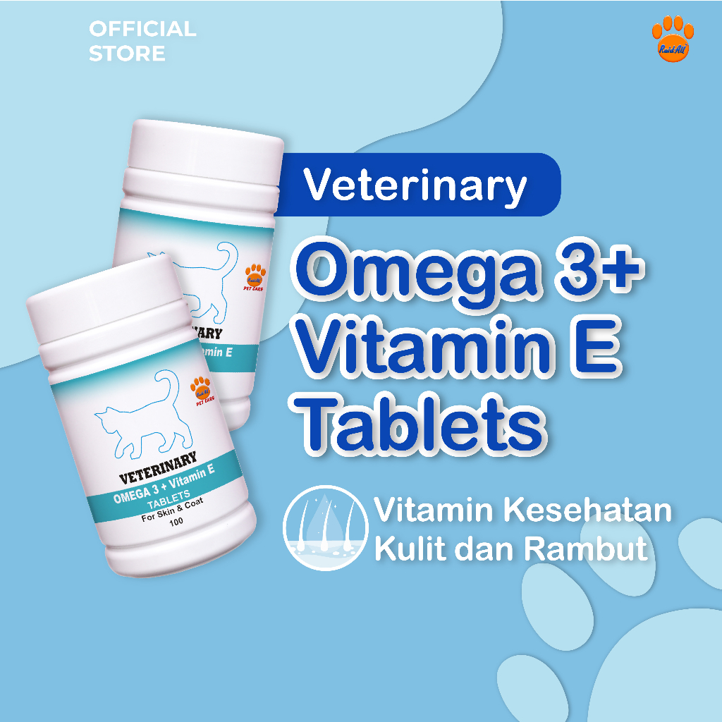 Jual RAID ALL - Veterinary Omega 3 + Vitamin E Cat 100 tablet | Shopee ...