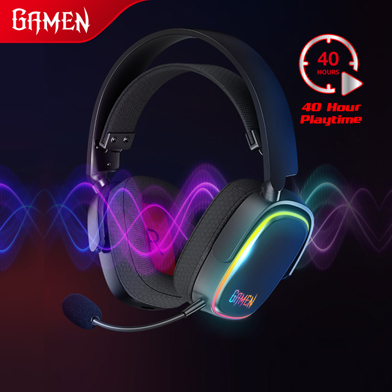 Jual GAMEN SHADOW Headphone Gaming Bluetooth With Mic Black+Red ...