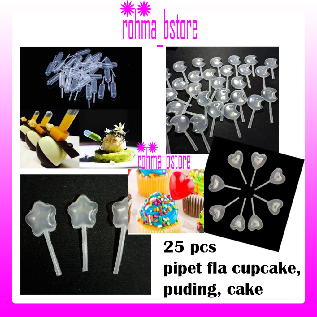 Jual Murah 25 pcs Pipet Fla Cupcake 4ml - Pipet Fla Kue - Infusser kue ...