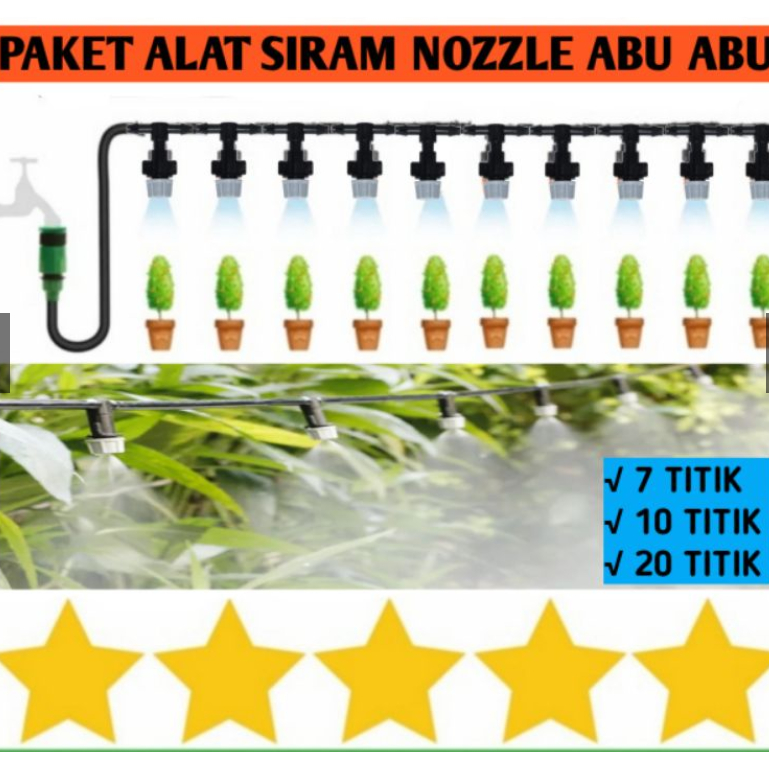 Jual PAKET IRIGASI ALAT SIRAM 5 10 20 TITIK MIST NOZZLE ABU ABU SPUYER ...