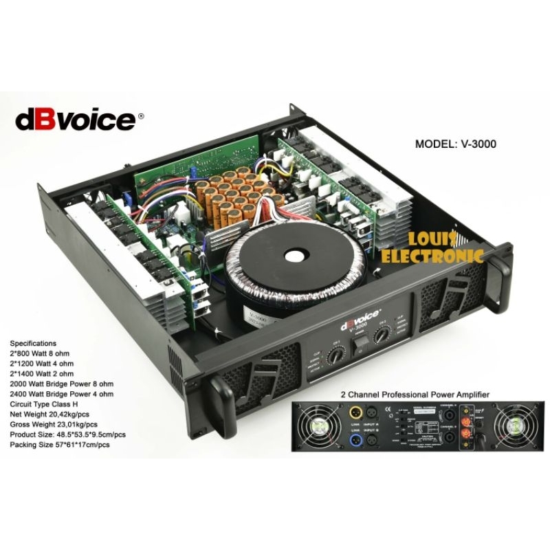 Jual Power Amplifier dBvoice V3000 V-3000 V 3000 2 Channel ORIGINAL ...
