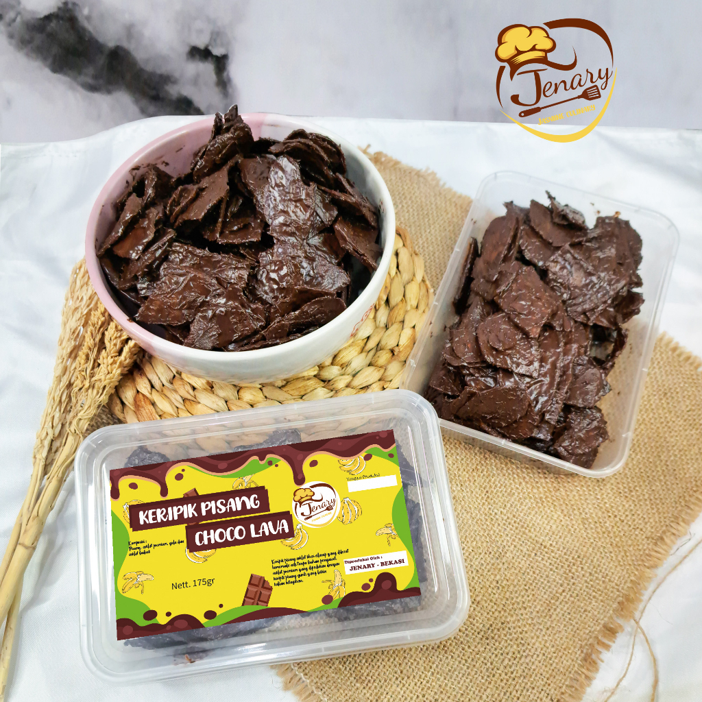 Jual Jenary Keripik Pisang Coklat Lumer 175 gram Cemilan manis Keripik ...