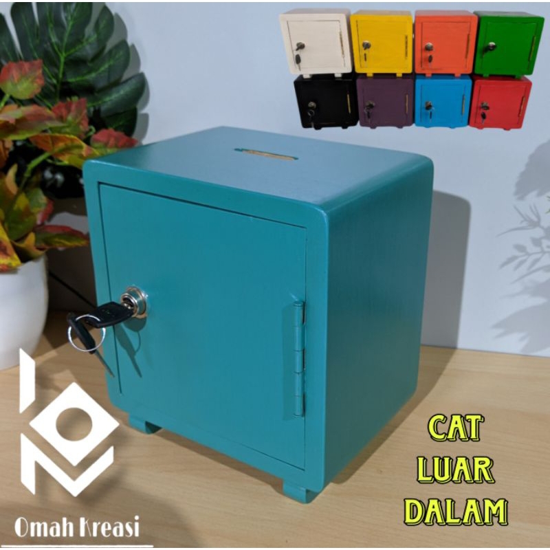 Jual Celengan Kunci Celengan Kayu Unik Model Brankas | Shopee Indonesia