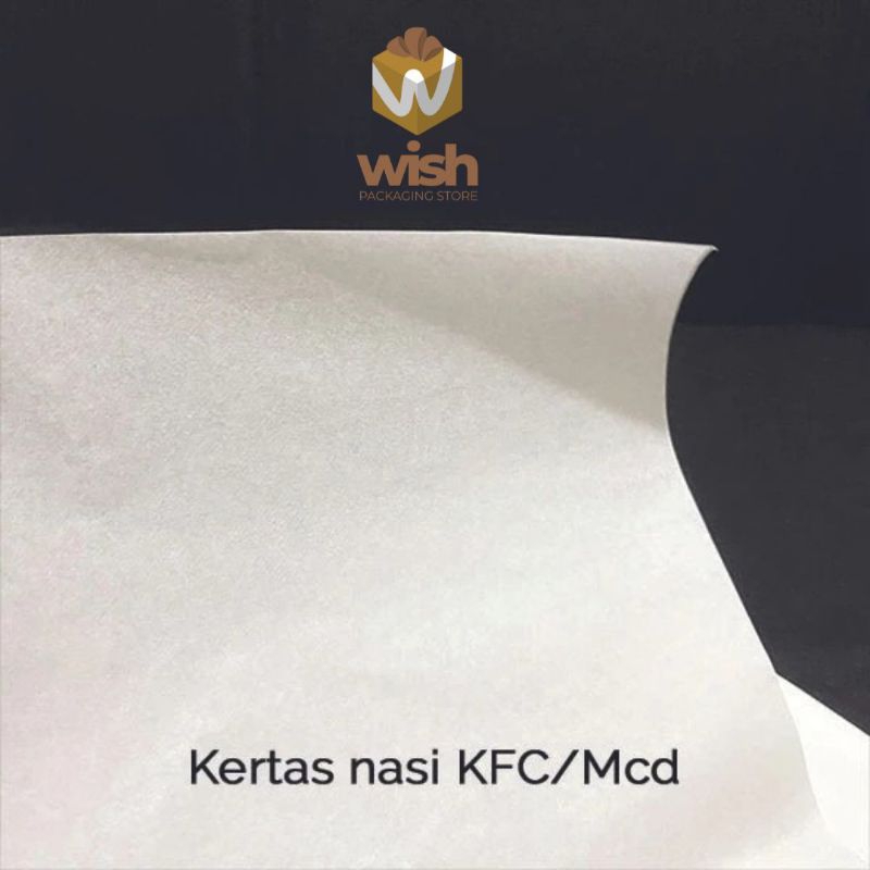 Jual kertas nasi kfc putih polos ukuran 25 x 27 cm /kertas bungkus isi 100 | Shopee Indonesia