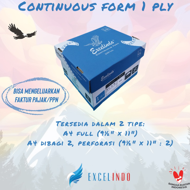Jual Kertas Continuous Form 1 ply HVS ukuran 9 1/2x11 FULL/PERFORASI ...