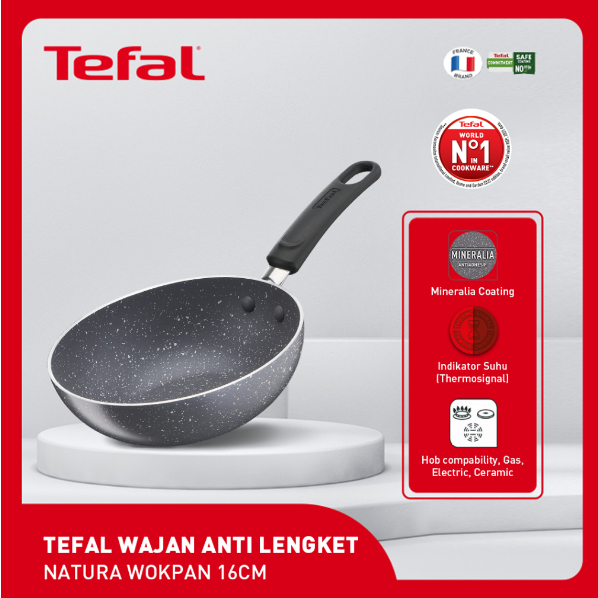 Jual Tefal Natura Wokpan 16cm Panci / Pan / Penggorengan / Wajan Anti Lengket | Shopee Indonesia