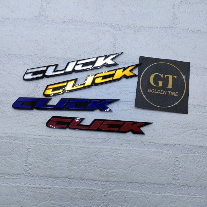 Jual Emblem Tulisan CLICK Akrilik Timbul Free Double Tape | Shopee ...