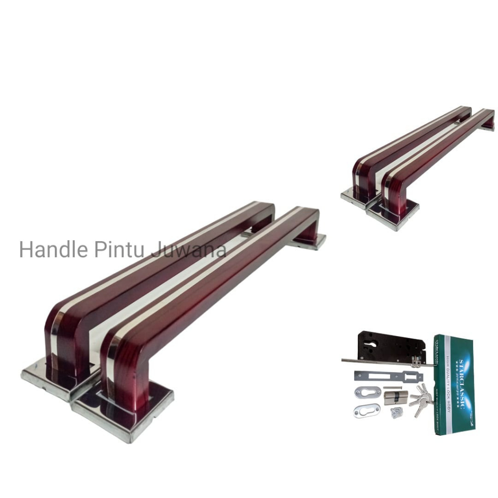 Jual Paket 4 Gagang dan Body Kunci Pelor Handle Pintu Rumah Modern Minimalis 45 cm 60 cm Model ...