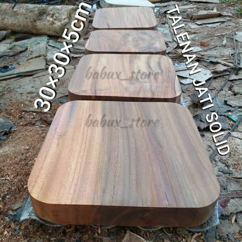 Jual Talenan jati/kayu jati solid ukuran 30×30cm tebal 5cm | Shopee ...