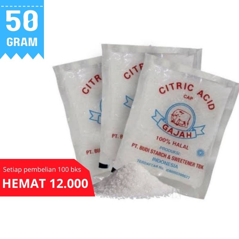 Jual CITRID ACID 100 X 50 GR CAP GAJAH CITRUN SITRUN ASAM SITRAT ...