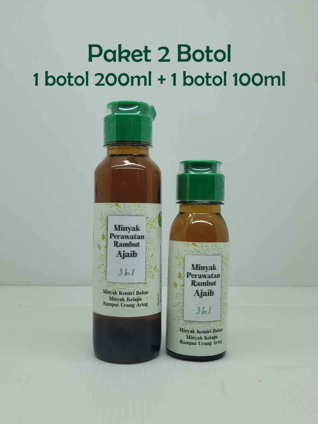 Jual Paket 2 Botol, 1 Besar & 1 Kecil (200ml & 100ml) Minyak Rambut ...