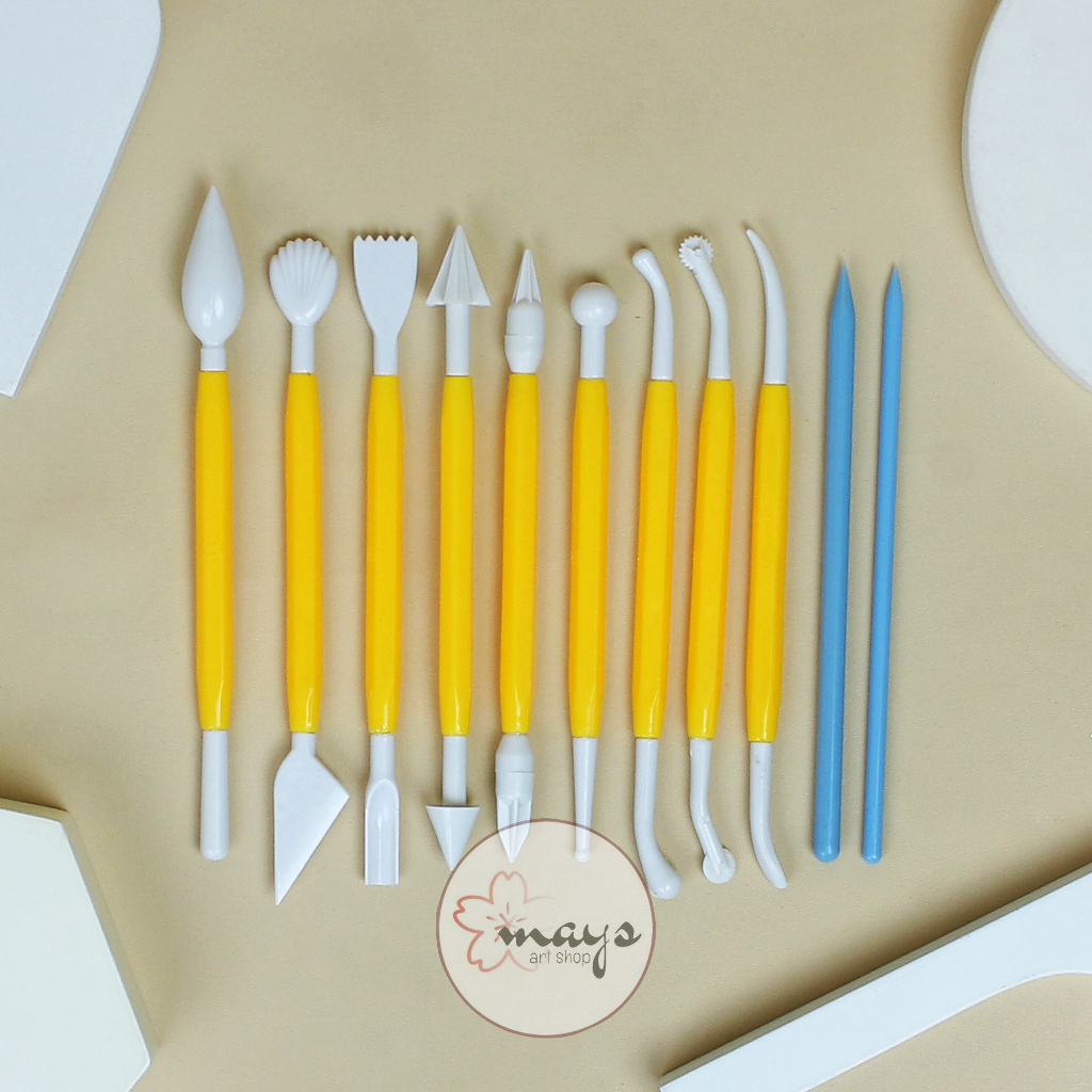 Jual [11 Pcs] Clay Tools Fondant Set Isi 11 Pcs V-Tec / Clay Knife ...