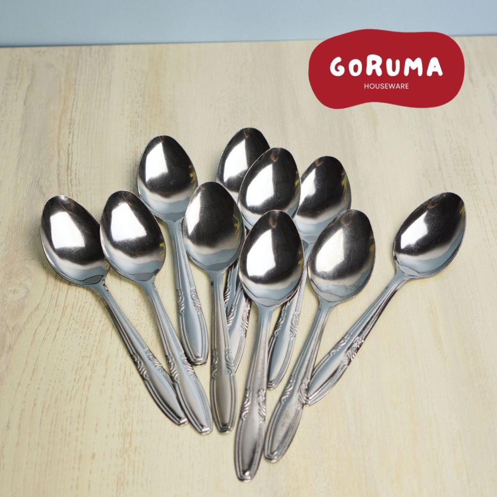 Jual GORUMA - Sendok Makan Nata / Sendok Makan stainless isi 1 lusin (12 pcs) / Sendok Makan ...