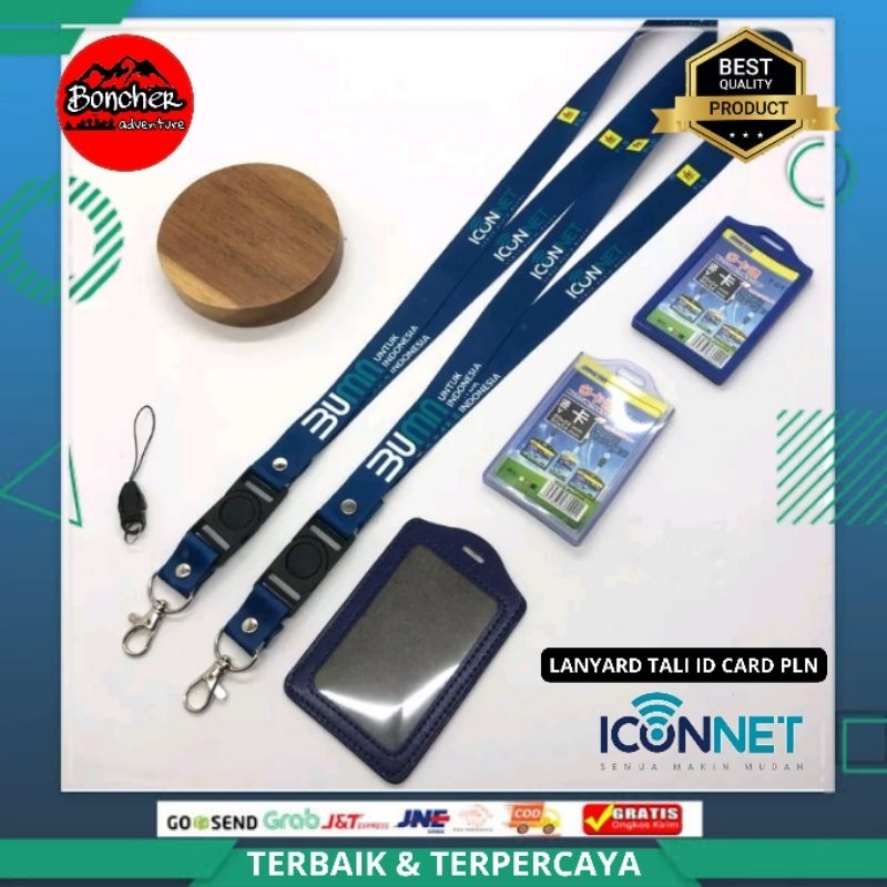 Jual lanyard pln ICONET Printing 2 Sisi Bisa Bolak Balik Plus Holder ...